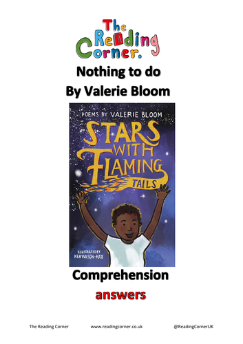 LKS2 Poem: Nothing to do by Valerie Bloom - Reading Comprehension ...