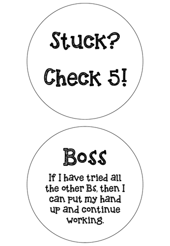 5Bs Before Me - Check 5! Independent Learning Aid Display / Help Guide ...