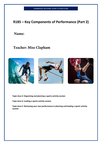 R185 Key Components of Performance- Student Workbook and Answers | Teaching Resources
