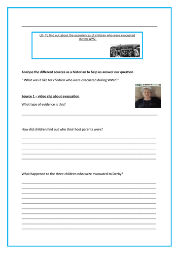 WW2 Evacuation Investigation upper KS2 | Teaching Resources