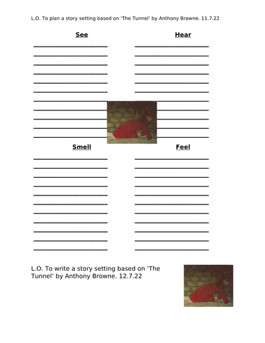 Writing a Story Setting Based on The Tunnel by Anthony Browne ...