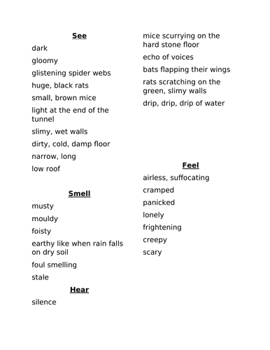 Writing a Story Setting Based on The Tunnel by Anthony Browne ...