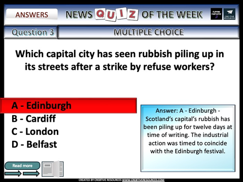 News Quiz Tutor Time | Teaching Resources