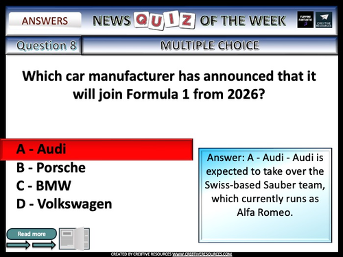 News Quiz Tutor Time | Teaching Resources