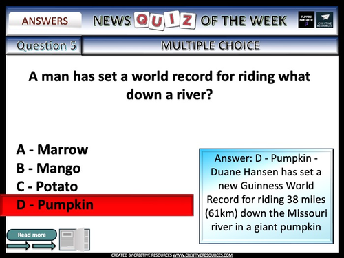 News Quiz Tutor Time | Teaching Resources
