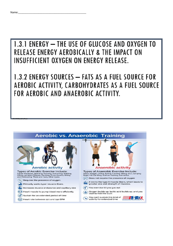 EDEXCEL GCSE PE 1.3 AEROBIC & ANAEROBIC RESPIRATION - FULL UNIT ...