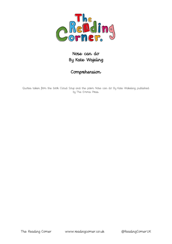 LKS2 poem: Nose can do by Kate Wakeling - Reading Comprehension ...