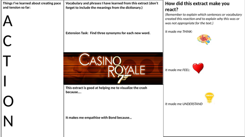 KS3 KS4 Creative Writing and Guided Reading Action and Adventures ...