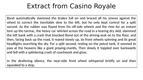 KS3 KS4 Creative Writing and Guided Reading Action and Adventures ...