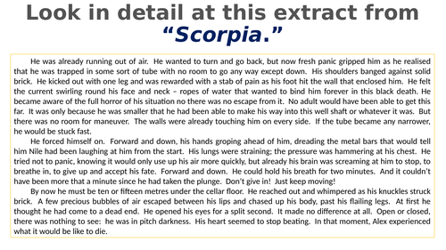 KS3 KS4 Creative Writing and Guided Reading Action and Adventures ...