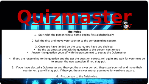 Quizmaster: The English Board Game | Teaching Resources