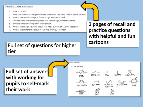 AQA Physics GCSE P2 - Electricity recall and practice Qs | Teaching ...