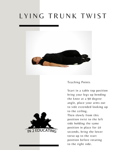 Lying Trunk Twist Stretch Teaching Resources