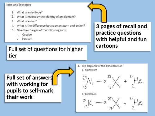 AQA Physics GCSE P4 - Atomic structure recall and practice Qs ... AQA Physics GCSE P4 - Atomic structure recall and practice Qs ...