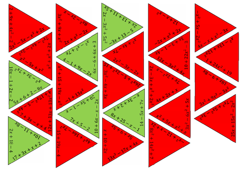 Tarsia Puzzle - Collecting Like Terms | Teaching Resources