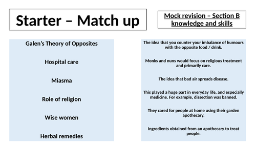 Edexcel Medicine revision lesson | Teaching Resources