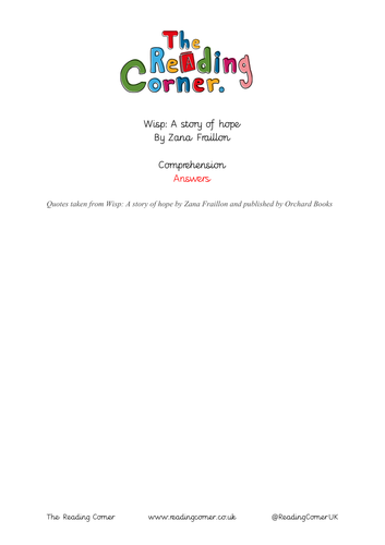 Wisp: A story of hope - KS2 Reading Comprehension Questions and Answers ...