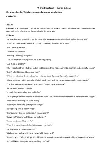 'A Christmas Carol' Revision Pack | Teaching Resources