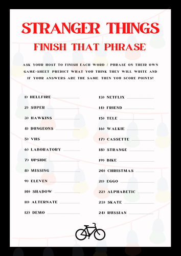 4X Stranger Things Inspired Games Bundle. Scattergories. A-Z. Finish ...