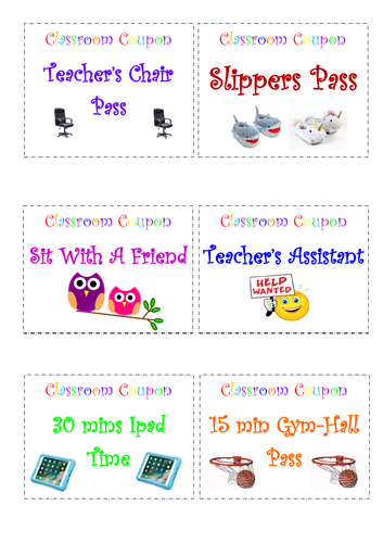 Class Coupons | Teaching Resources