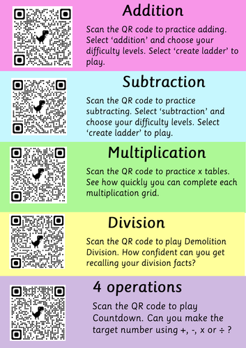 Maths fast finisher QR code games | Teaching Resources