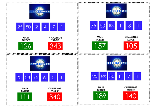 Maths fast finisher countdown cards | Teaching Resources