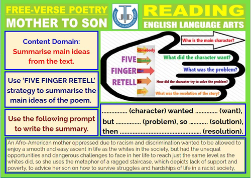 READING A FREE-VERSE POETRY - MOTHER TO SON - 86 BOOM CARDS | Teaching ...