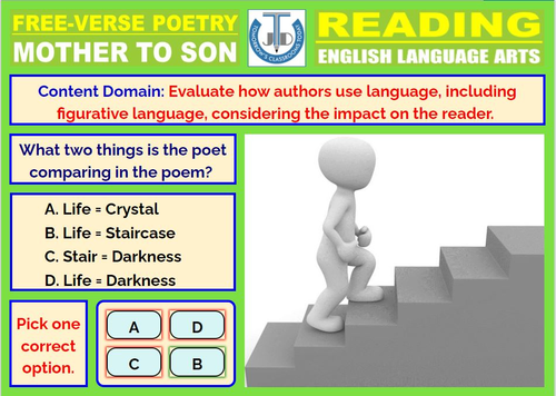 READING A FREE-VERSE POETRY - MOTHER TO SON - 86 BOOM CARDS | Teaching ...