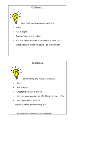 Place value to 10 million reasoning and problem solving questions ...