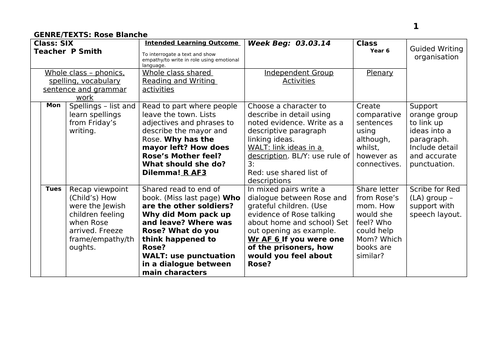 Back to School Holes Louis Sacher Teaching Plans 5 Weeks Literacy Year ...