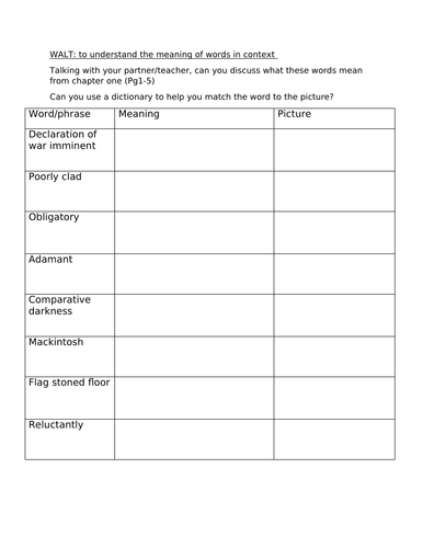 Goodnight Mr Tom Y6 Reading Comprehensions (Chapter 1-2) | Teaching ...