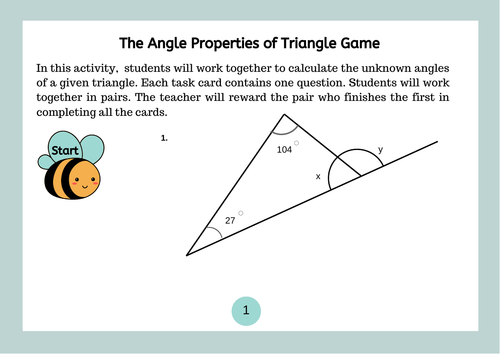 The Angle Properties of Triangles Game | Teaching Resources