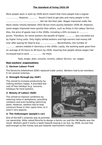 Nazi living standards | Teaching Resources