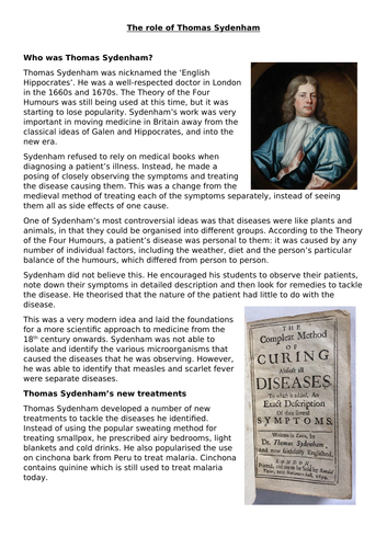 Thomas Sydenham | Teaching Resources