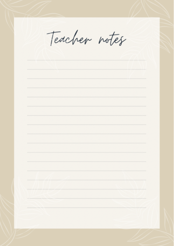 Teacher notes page | Teaching Resources