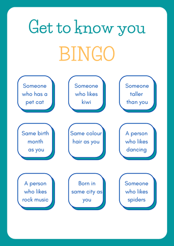 GET TO KNOW YOU BINGO! | Teaching Resources