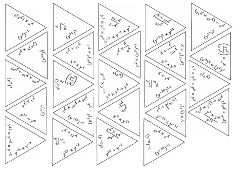 Tarsia Puzzle - Rules of Indices | Teaching Resources