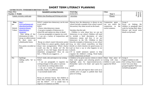 Short Term Literacy Lesson Plans Year 5 Autumn Spring Summer Terms ...