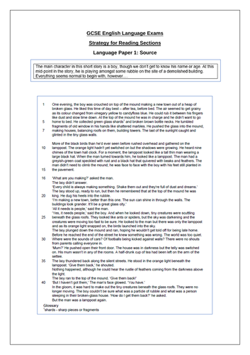 AQA English Language Papers sentence frames | Teaching Resources