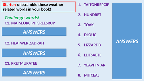 Geography KS3 Weather and Climate of the UK. Full SoW - 9 lessons ...