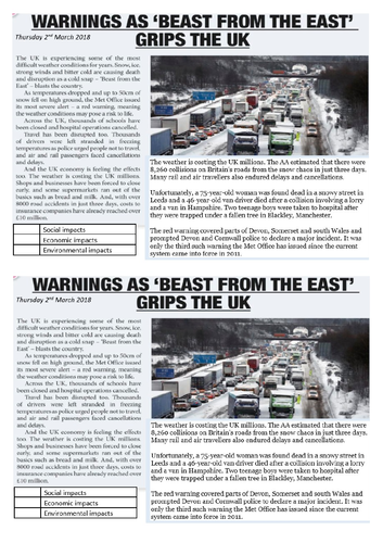 Geography KS3 Weather and Climate of the UK. Full SoW - 9 lessons ...