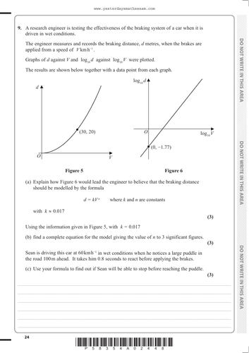 Exponentials and Logs Modelling | Edexcel A level Maths Exam Questions ... Exponentials and Logs Modelling | Edexcel A level Maths Exam Questions ...
