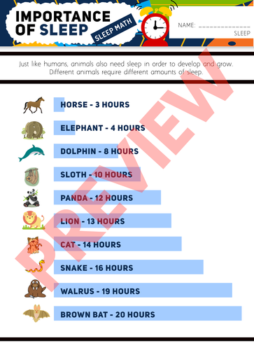 Sleep Hygiene - Sleep Math Worksheets | Teaching Resources