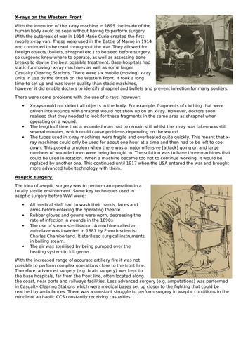 Medicine in Britain Western Front | Teaching Resources