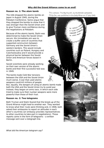 End of Grand Alliance Cold War | Teaching Resources
