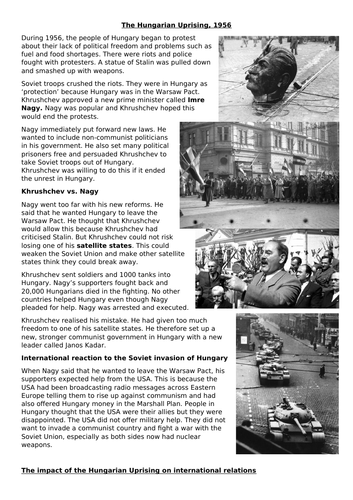 Cold War Hungarian Uprising | Teaching Resources