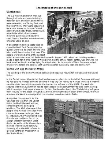 Cold War Berlin Wall | Teaching Resources
