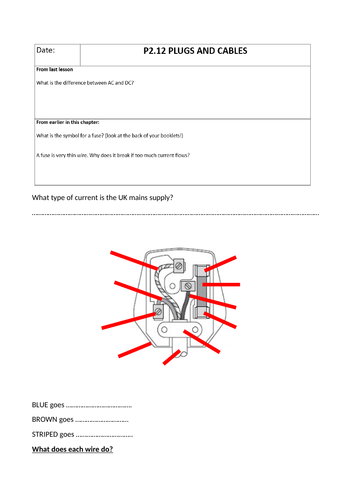 PLUGS & CABLES GCSE AQA PHYSICS | Teaching Resources