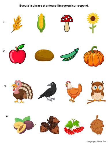 L'automne - French Listening Activities | Teaching Resources