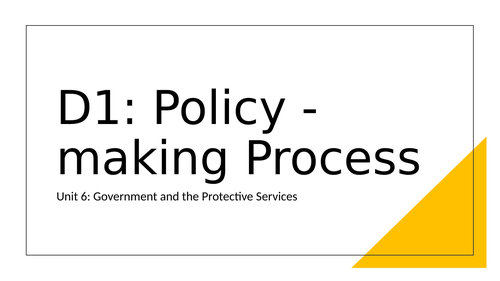 Unit 6 Government and the Protective Services Level 3 | Teaching Resources